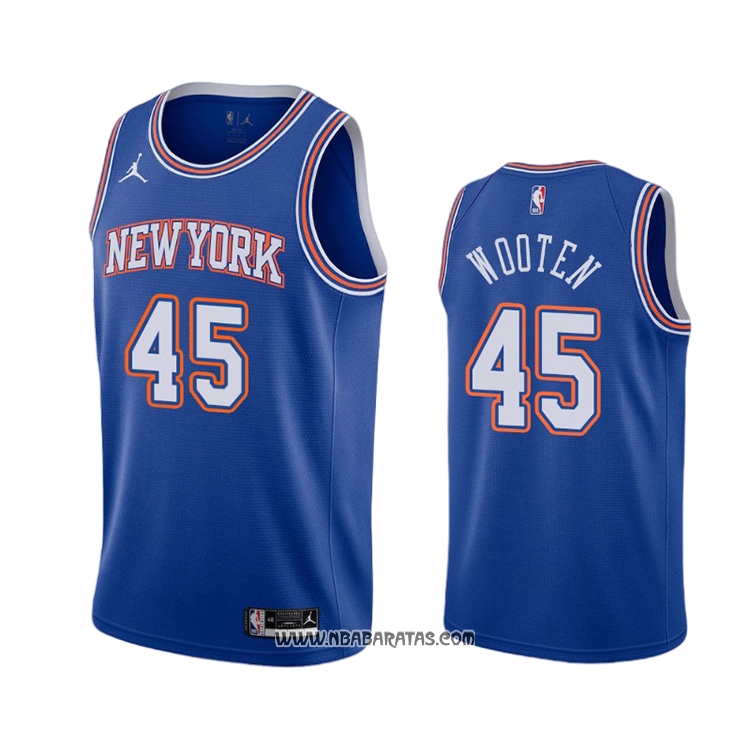 Camiseta New York Knicks Kenny Wooten #45 Statement 2020-21 Azul | www.nbabaratas.com